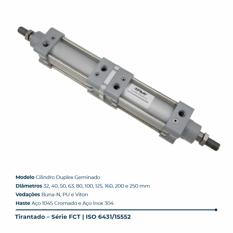 FCT – Cilindro Tirantado ISO 6431 – Fluir